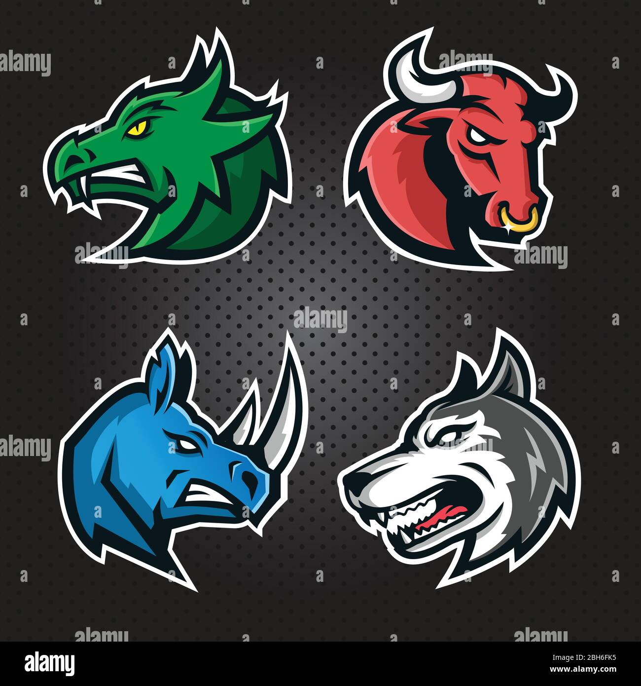 Modern professional logo set with wild animal for a sport team Stock ...