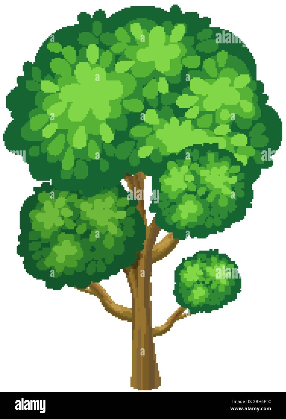 One big tree on white background illustration Stock Vector Image & Art ...