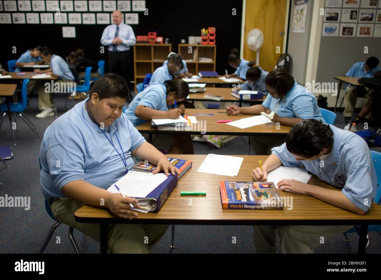 Dallas, Texas: October 1, 2008: Ninth-grade students attend classes at ...