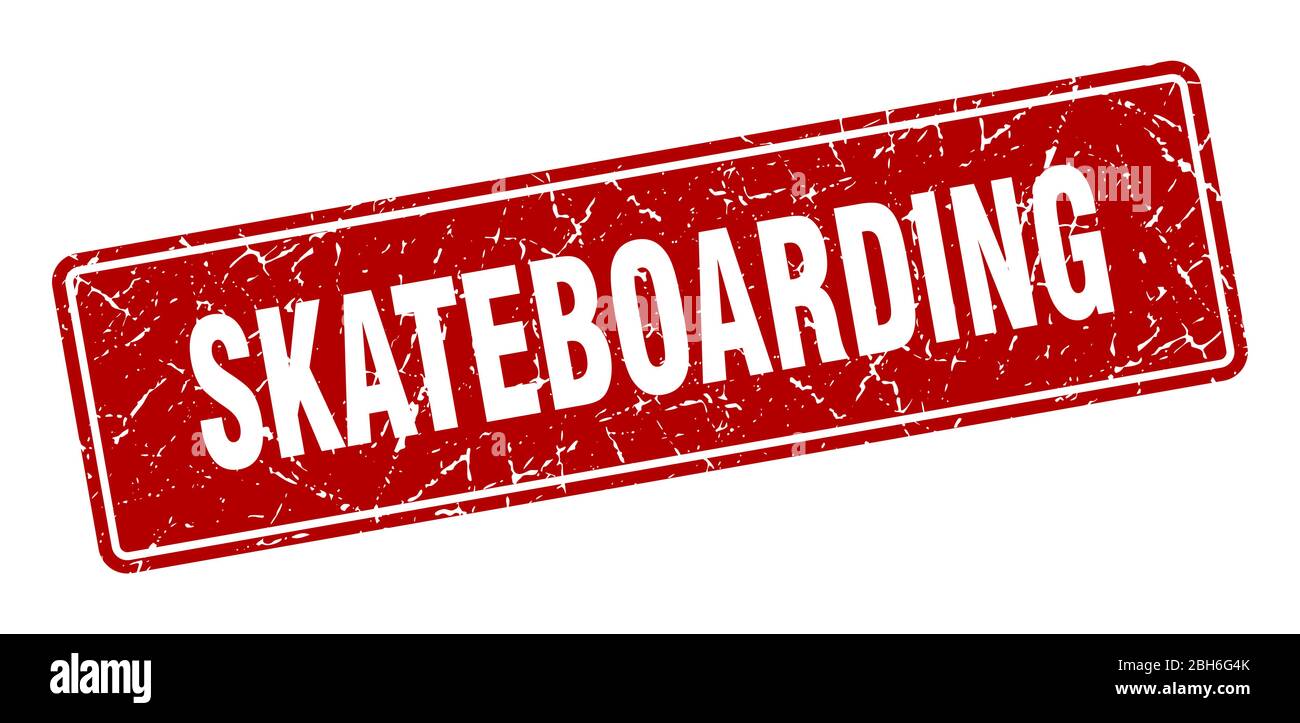 skateboarding stamp. skateboarding vintage red label. Sign Stock Vector ...