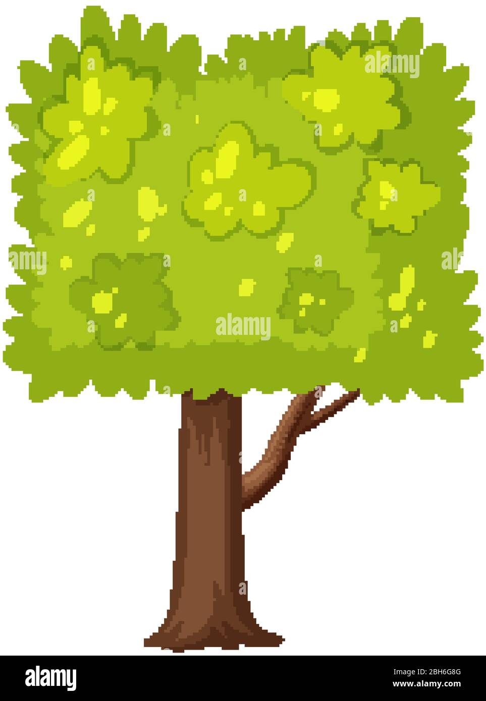 One big tree on white background illustration Stock Vector Image & Art ...