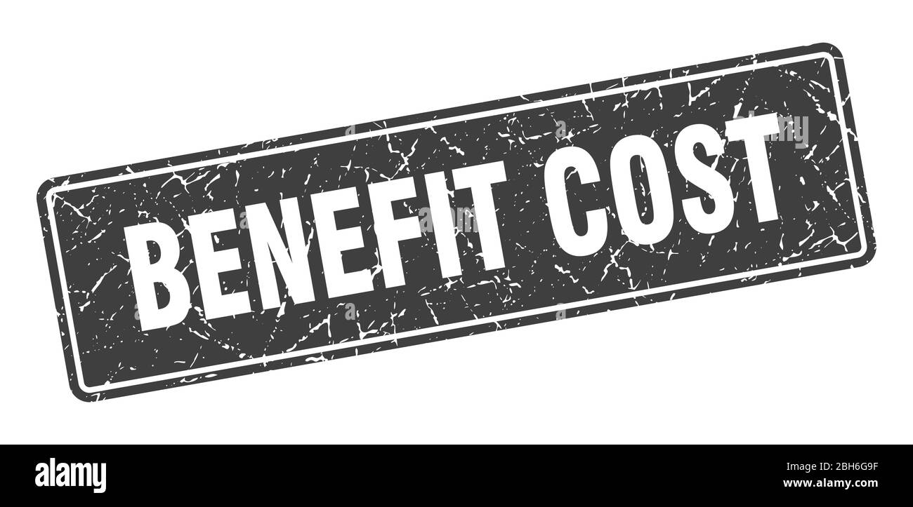 benefit cost stamp. benefit cost vintage black label. Sign Stock Vector ...