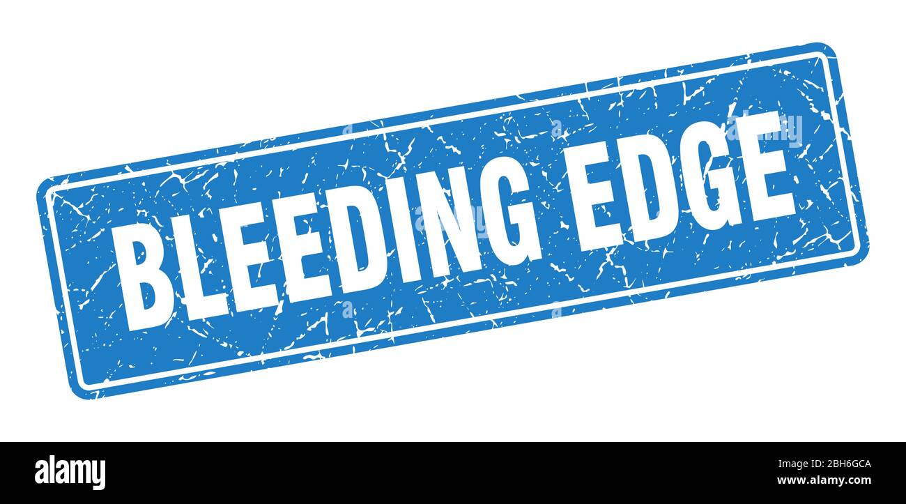 bleeding edge stamp. bleeding edge vintage blue label. Sign Stock ...