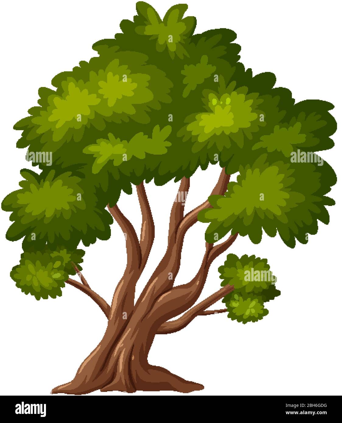 One big tree on white background illustration Stock Vector Image & Art ...