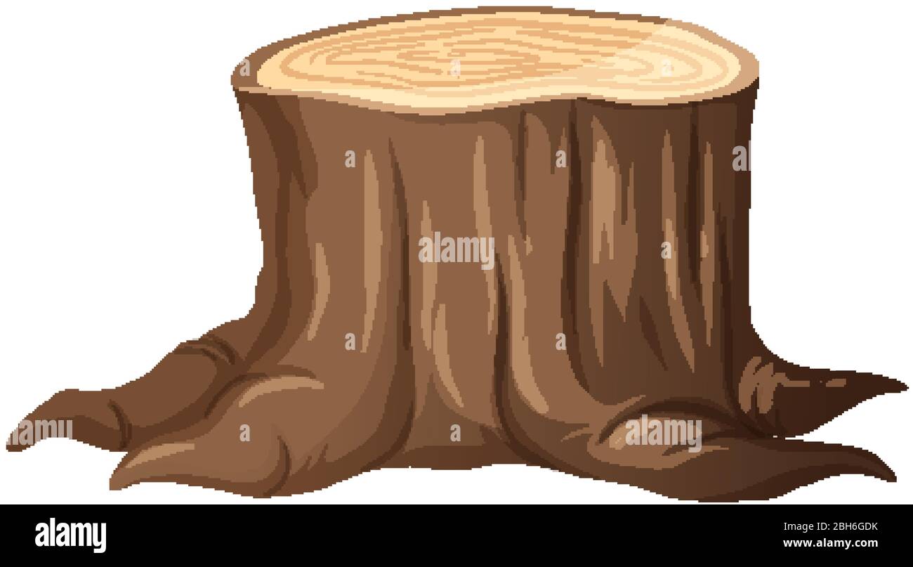 Stump tree on white background illustration Stock Vector Image & Art ...