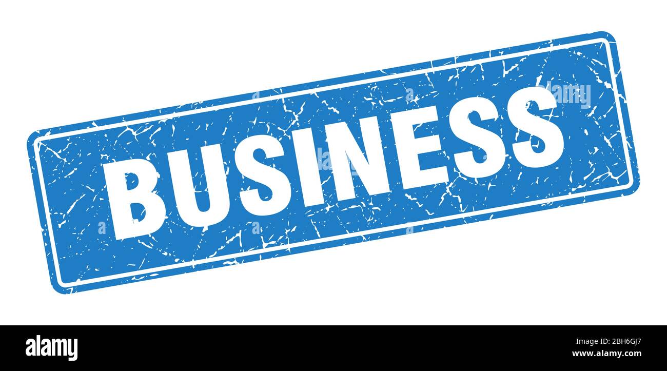 business stamp. business vintage blue label. Sign Stock Vector Image ...