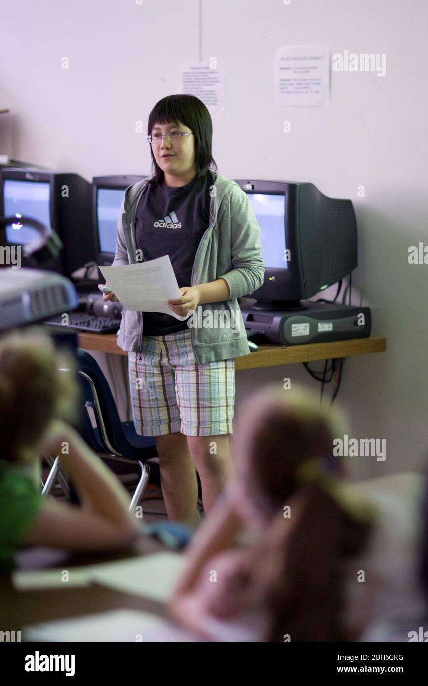 Junior high classroom speaker hi-res stock photography and images - Alamy