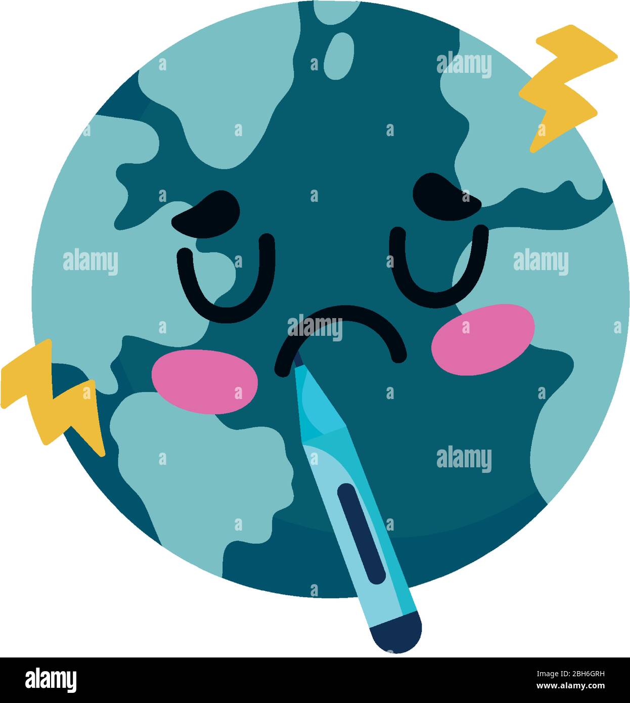 Sick world with thermometer design of Medical care health emergency aid ...