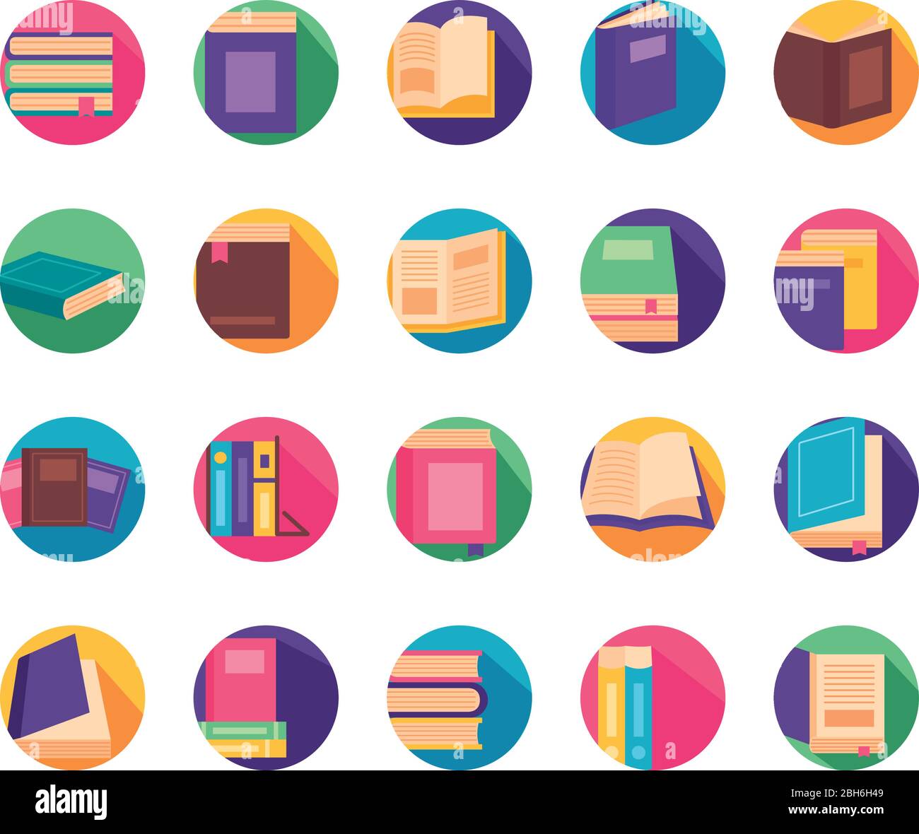 bundle of text books block style icons Stock Vector Image & Art - Alamy