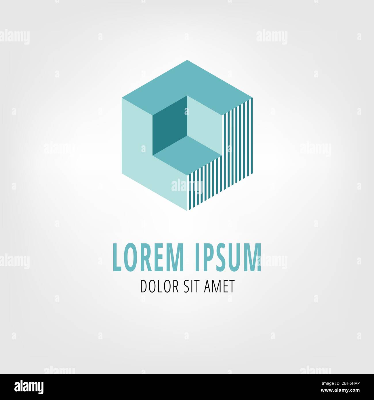 Cube vector logo template. Abstract isometric design. Square figure ...