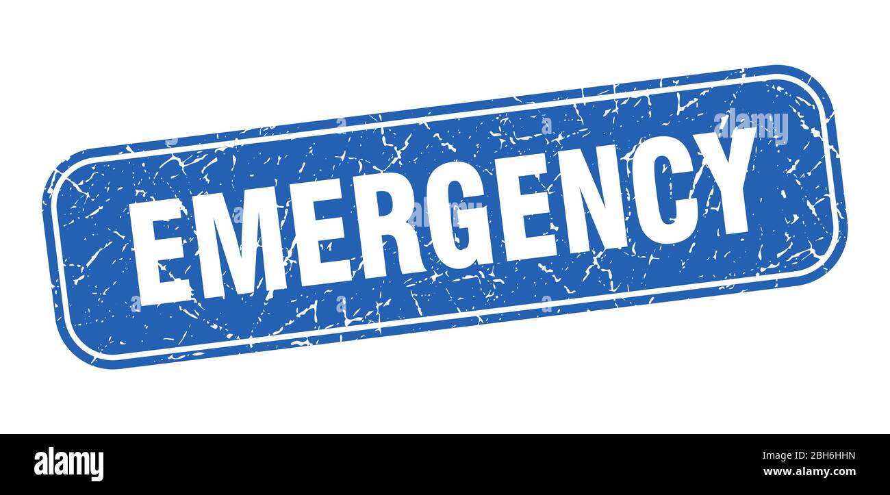 emergency stamp. emergency square grungy blue sign Stock Vector Image ...