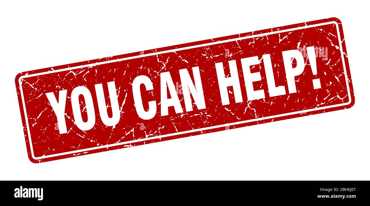 you can help stamp. you can help vintage red label. Sign Stock Vector ...