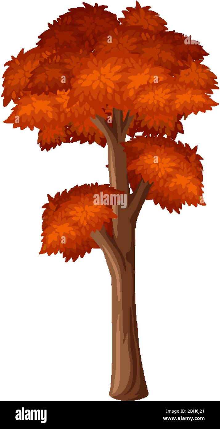 One big tree on white background illustration Stock Vector Image & Art ...