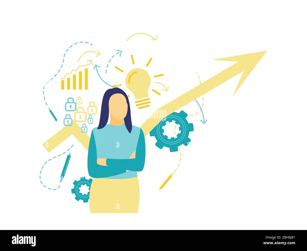 Young woman creative thinking Stock Vector Images - Alamy