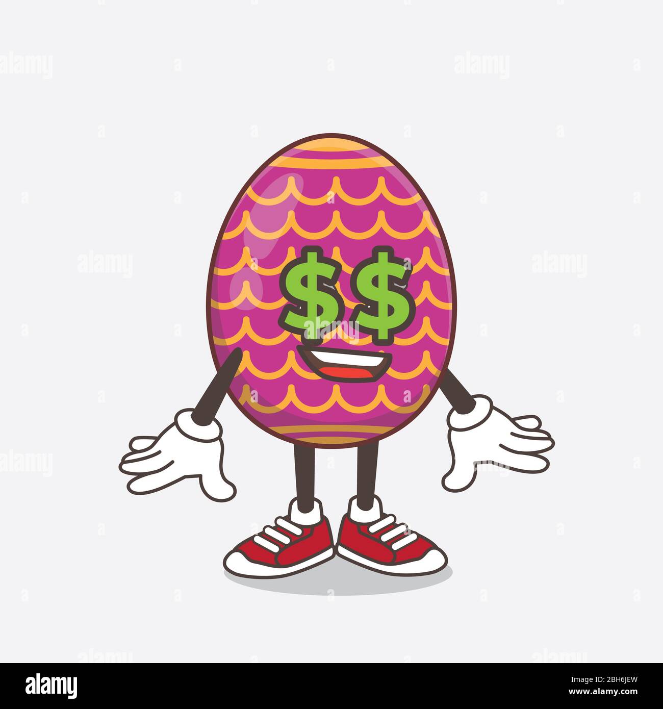 An illustration of Easter Egg cartoon mascot character with money ...