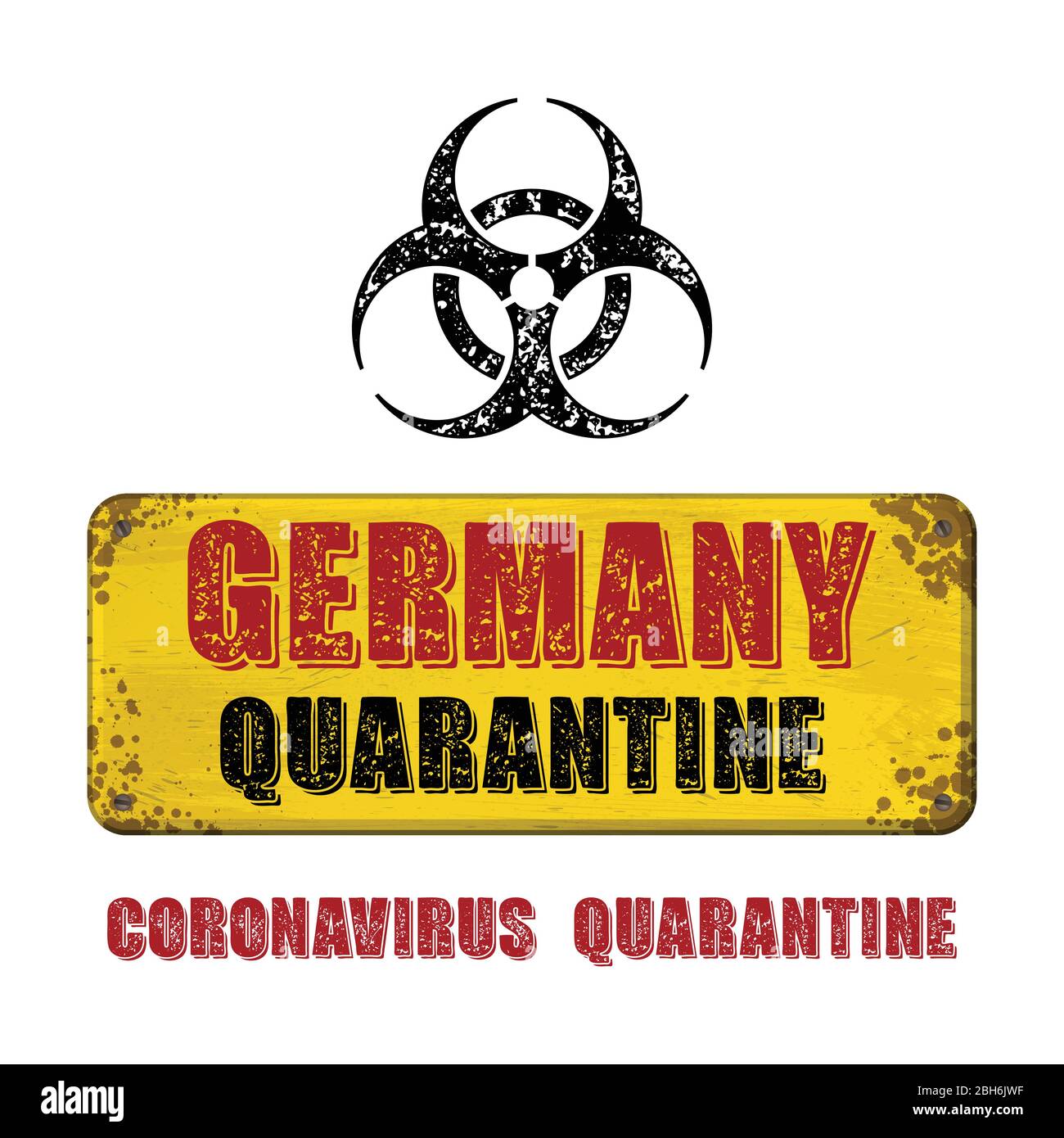 Germany grunge yellow nameplate quarantine Stock Vector Image & Art - Alamy
