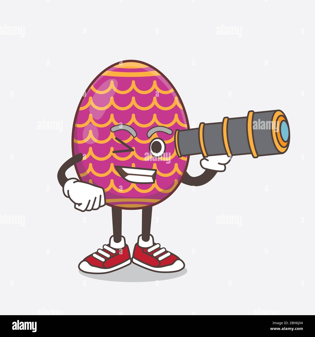 An illustration of Easter Egg cartoon mascot character using a ...