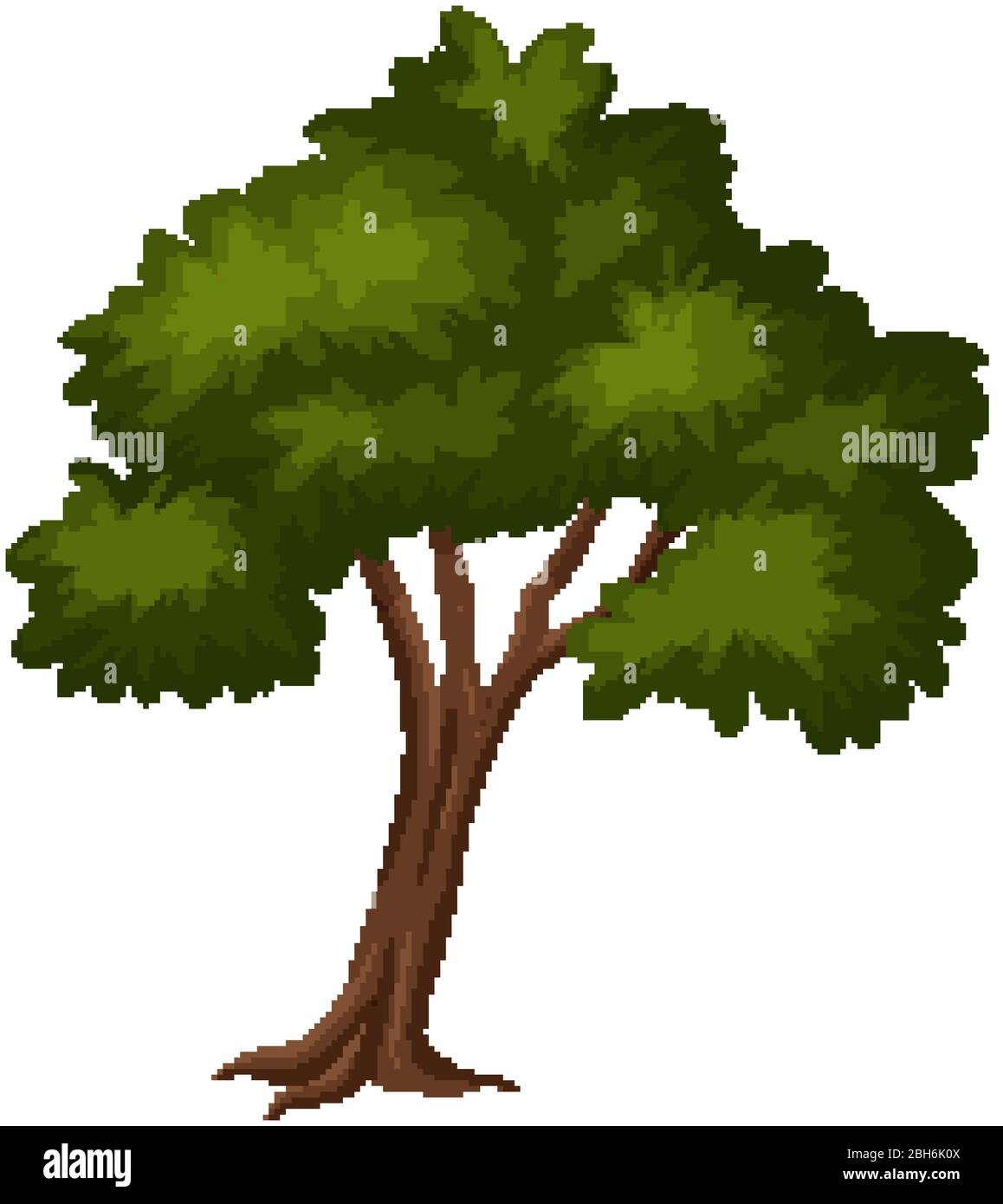 One big tree on white background illustration Stock Vector Image & Art ...