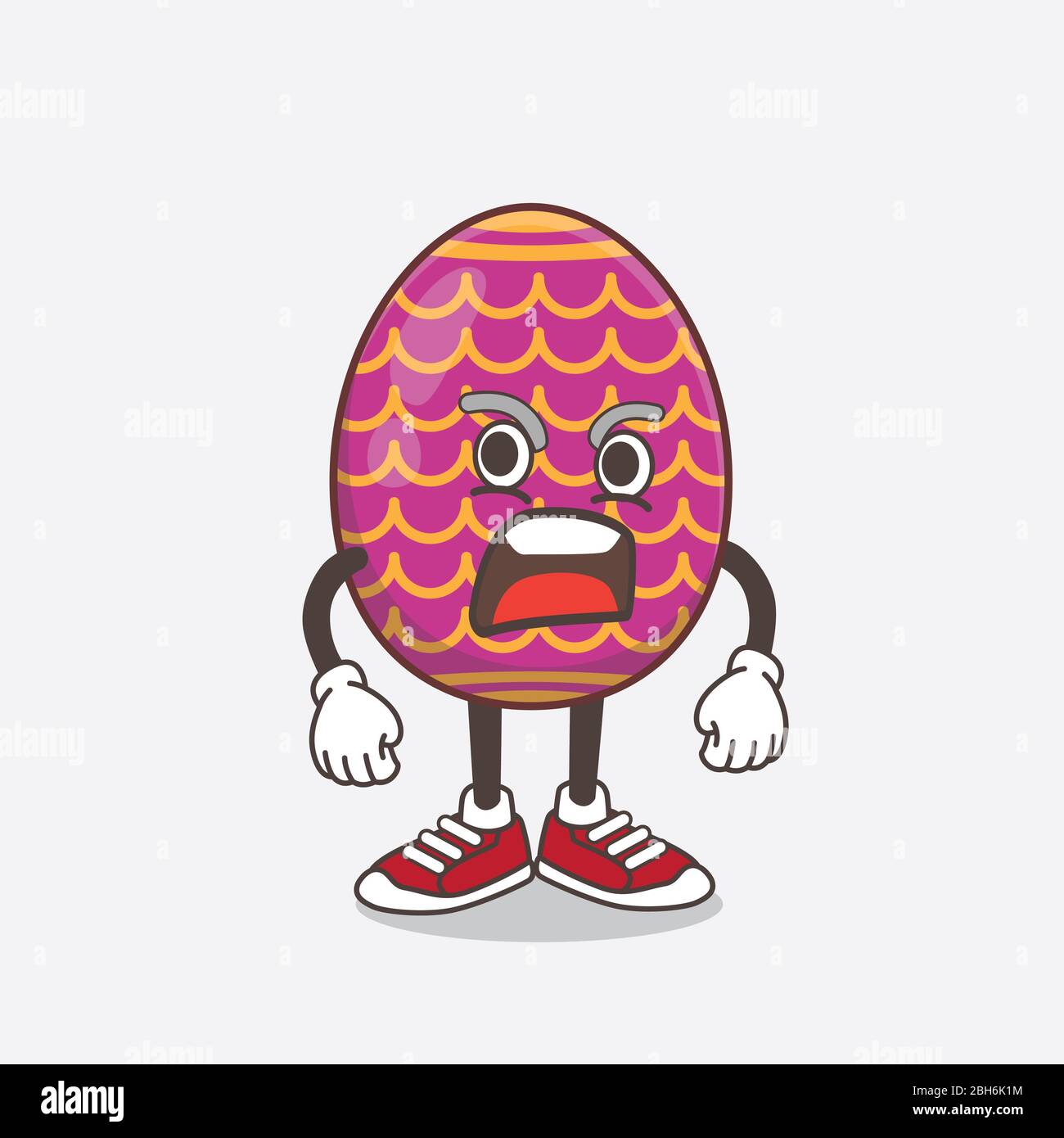 An illustration of Easter Egg cartoon mascot character with angry face ...