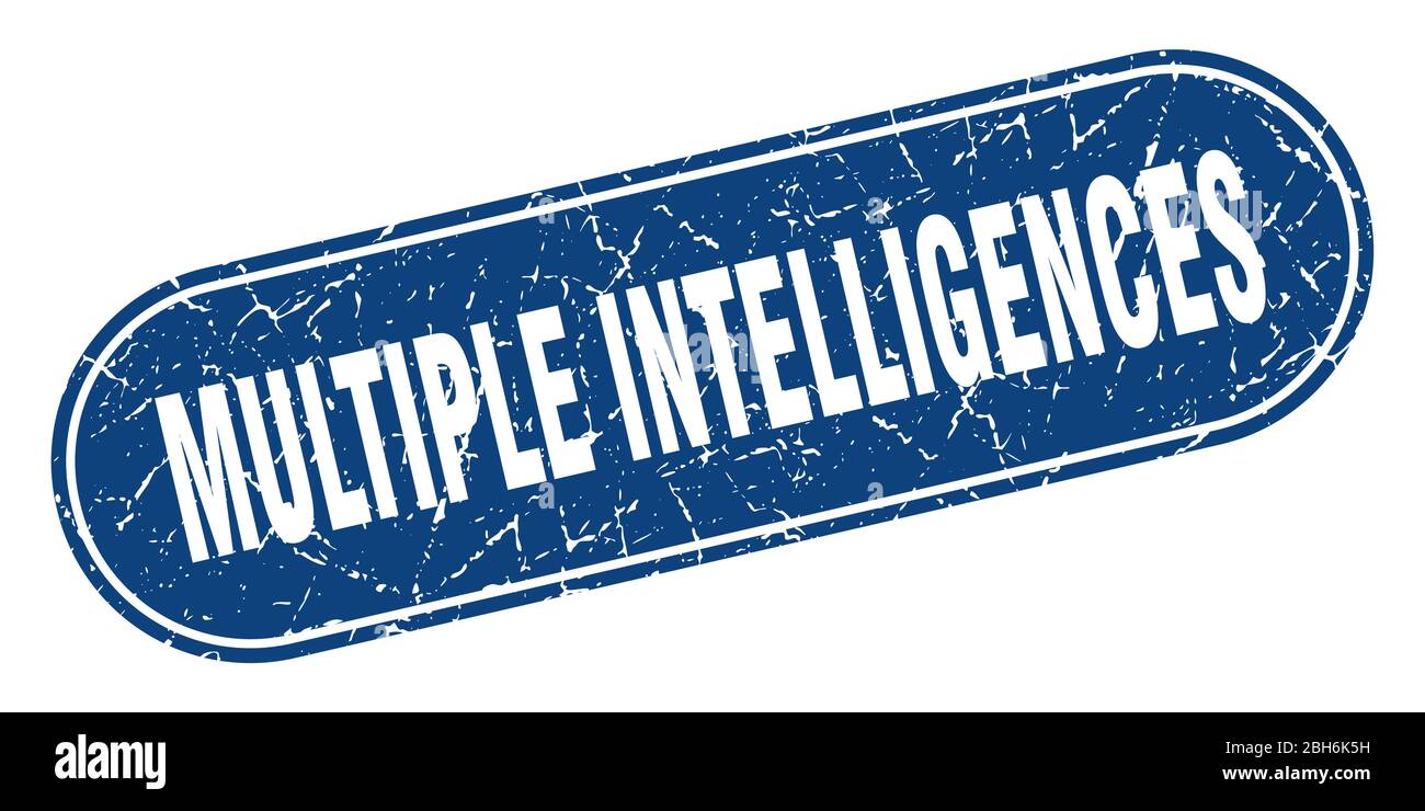 multiple intelligences sign. multiple intelligences grunge blue stamp ...