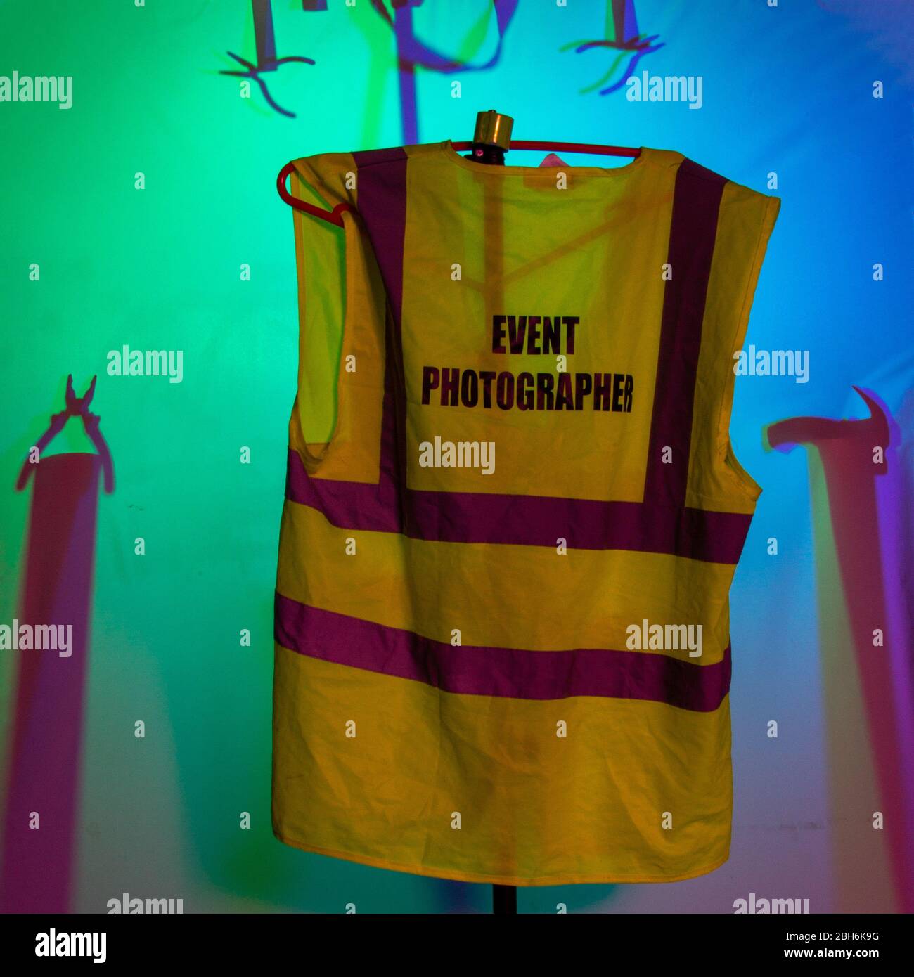 Product photography featuring a high vis jacket with a diffuser and lit ...
