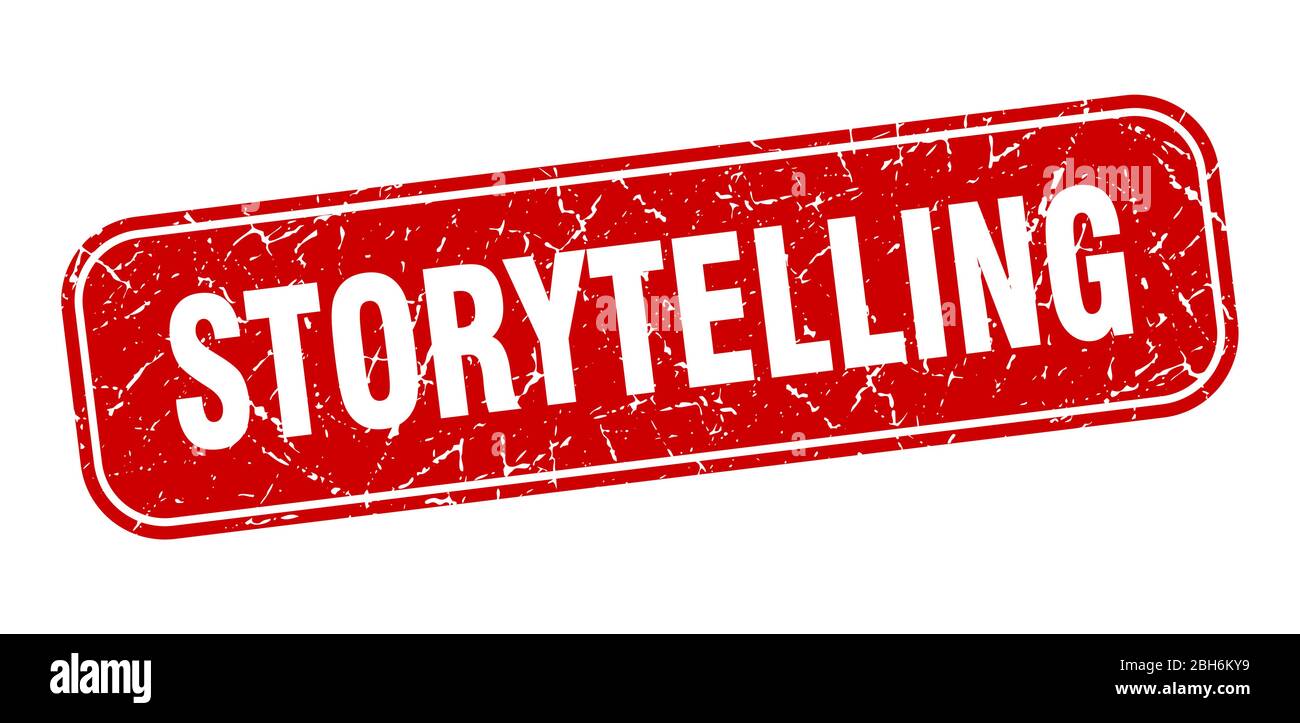 storytelling stamp. storytelling square grungy red sign Stock Vector ...
