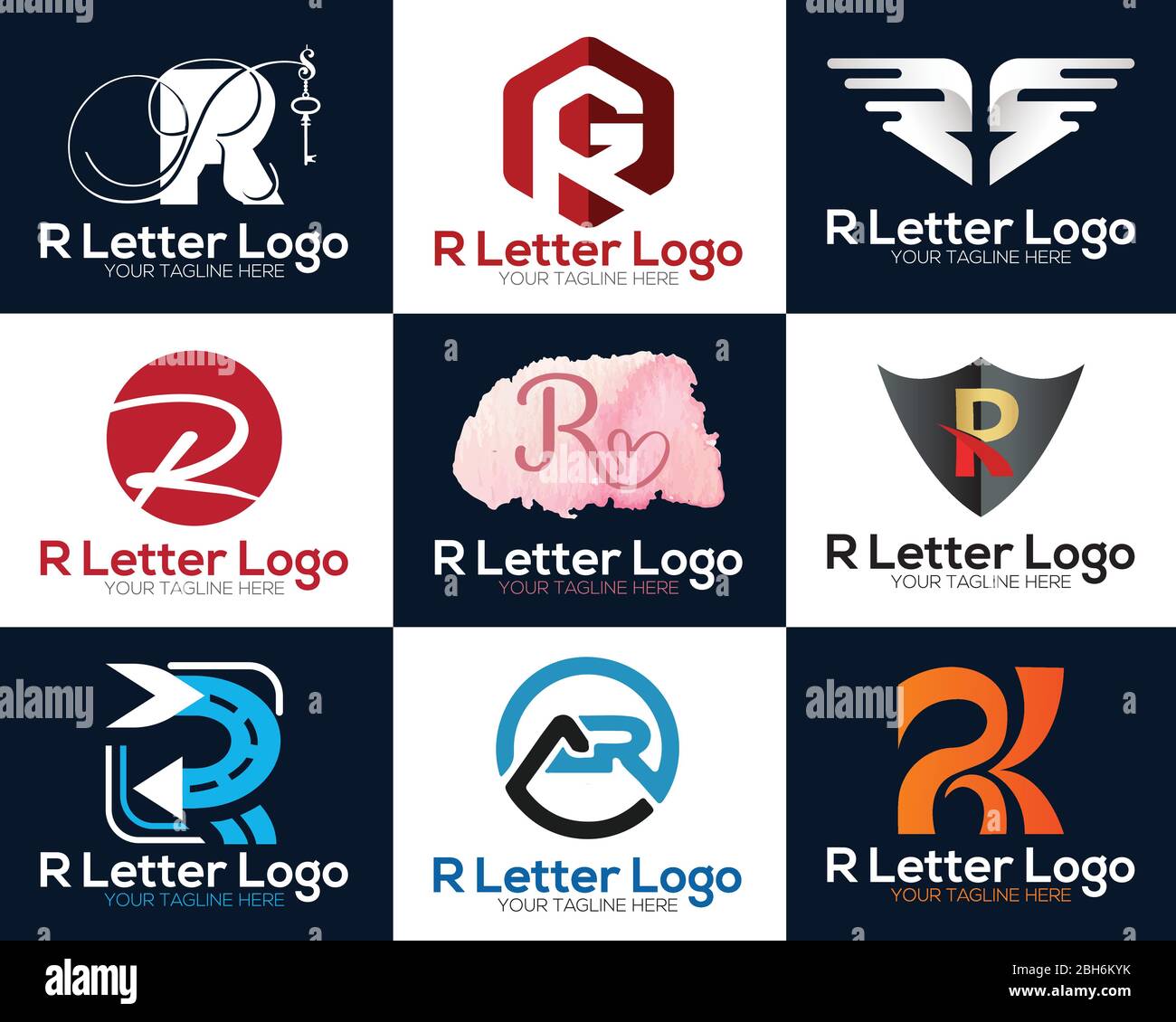 Abstract letter R logo template. letter R logo with simple style Stock ...