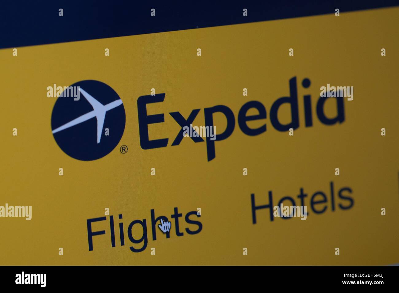 A logo of Expedia is pictured on a computer screen on April 23, 2020 in ...