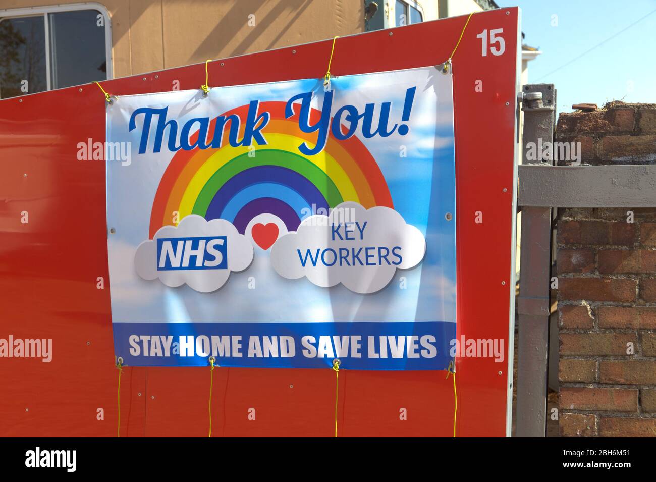 Poster thanking the National health service ( NHS) workers during the ...