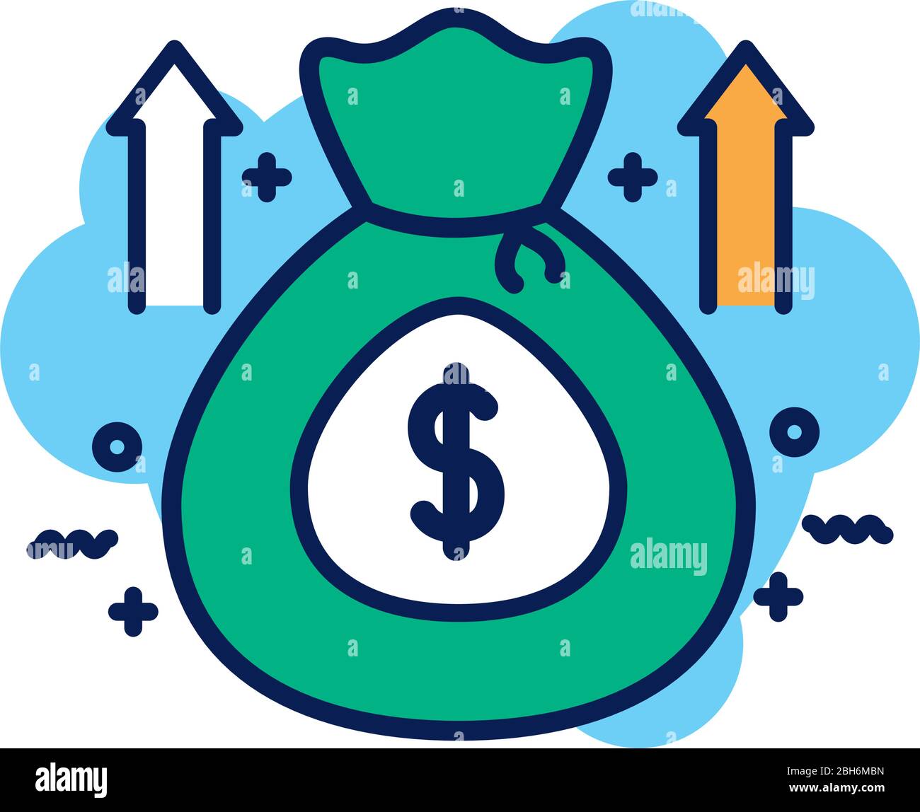 money bag and arrows detail style icon Stock Vector Image & Art - Alamy