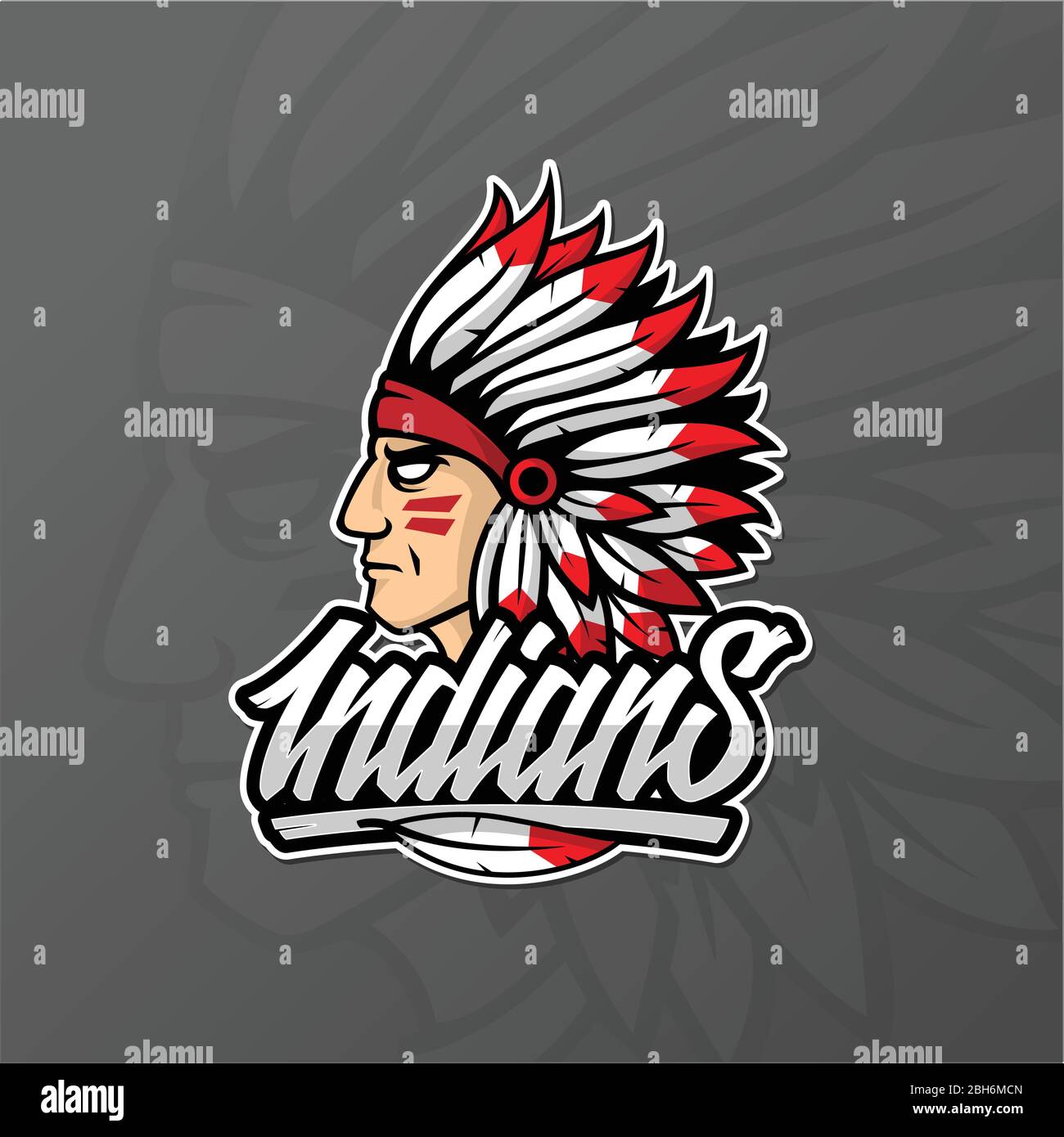 American native chief head mascot. Vector logo or icon Stock Vector ...