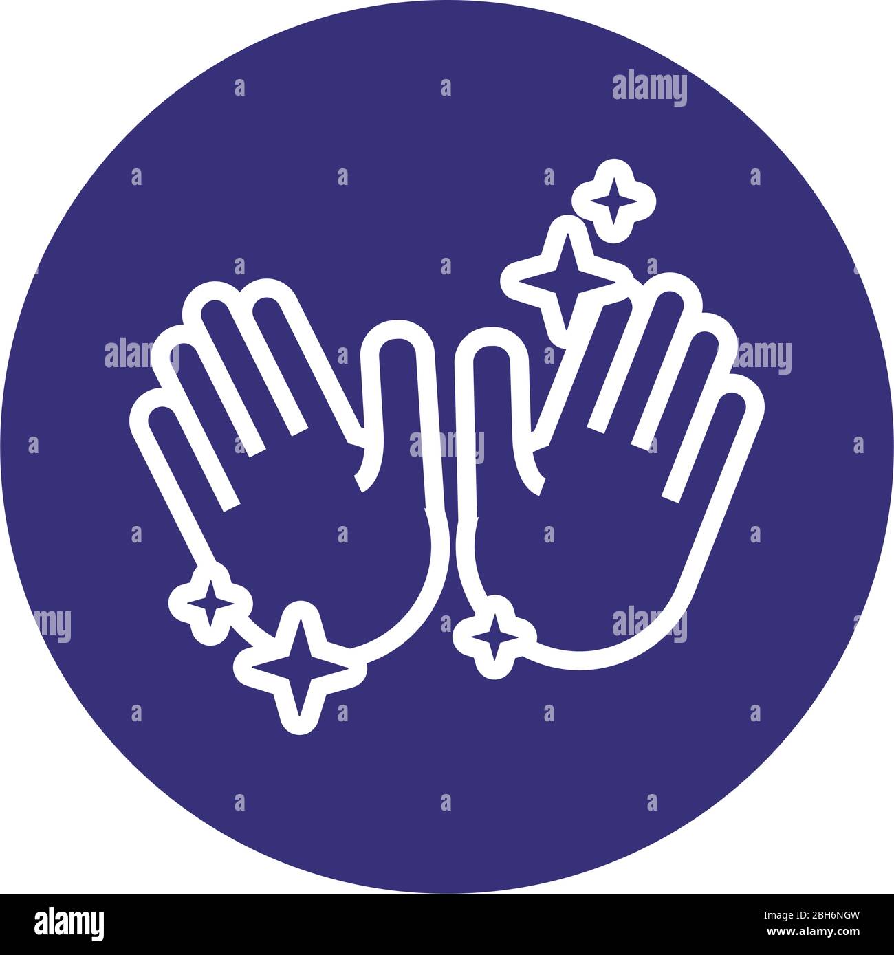 hands washing with stars bright block style icon Stock Vector Image ...