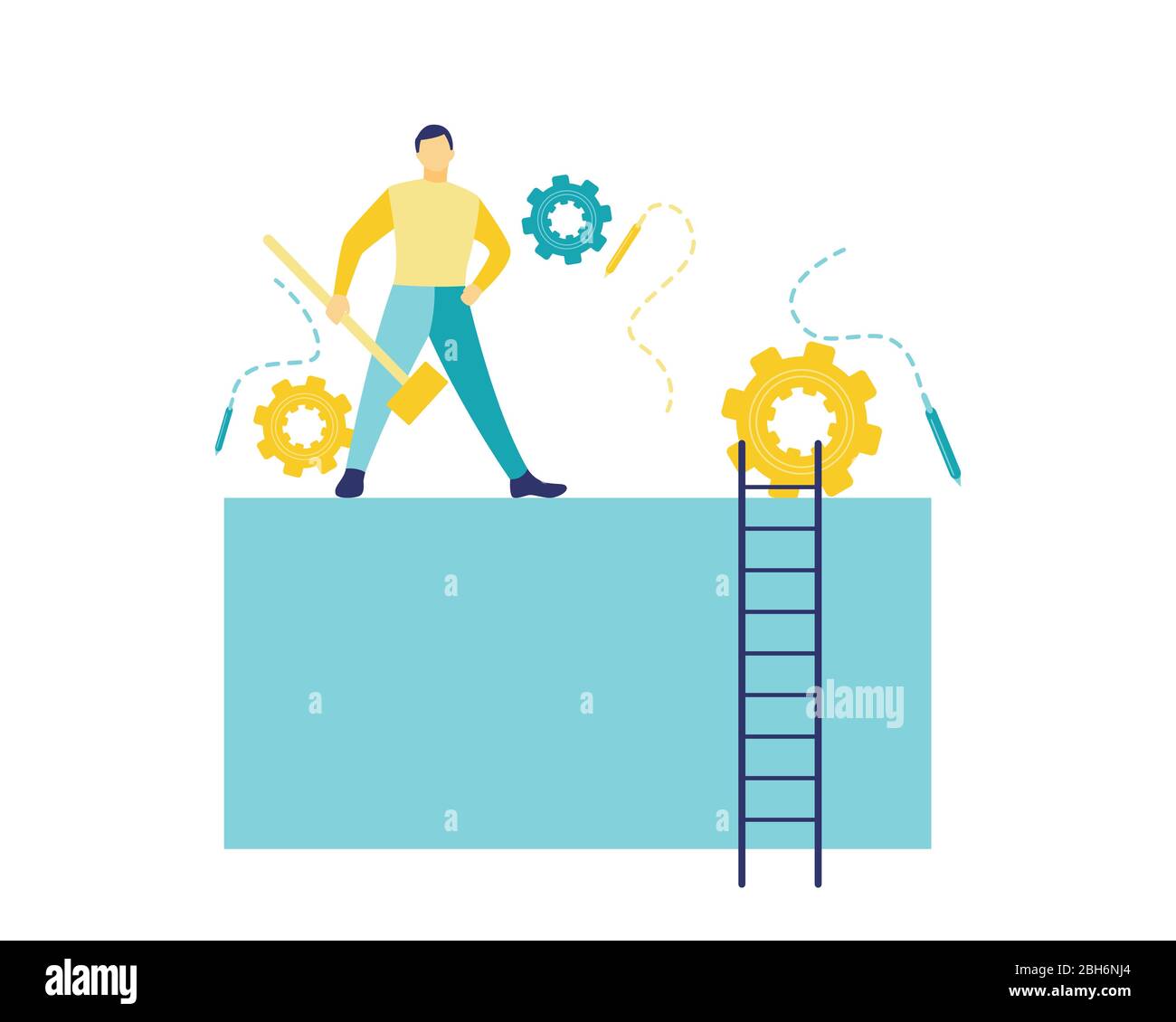 Vector climb ladder in Cut Out Stock Images & Pictures - Alamy