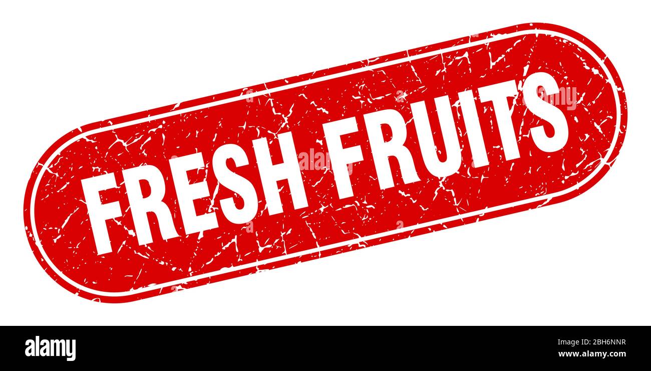 fresh fruits sign. fresh fruits grunge red stamp. Label Stock Vector ...