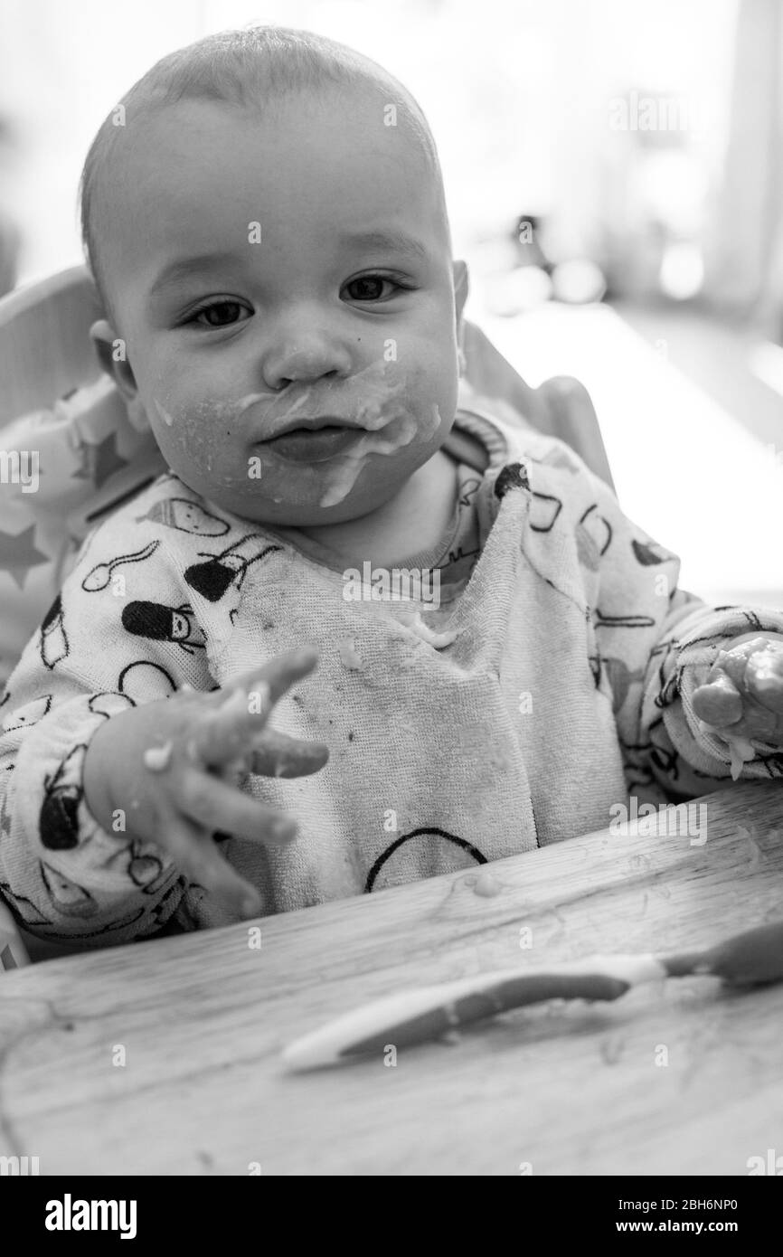 Baby cute funny Black and White Stock Photos & Images - Alamy