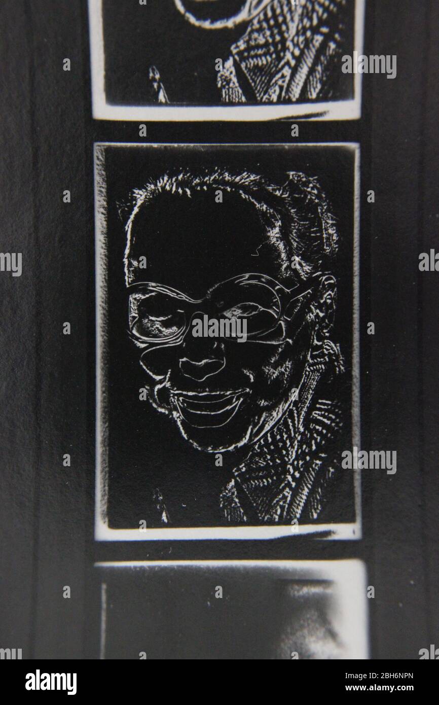 Fine 70s vintage extreme high contrast contact print photography Stock ...