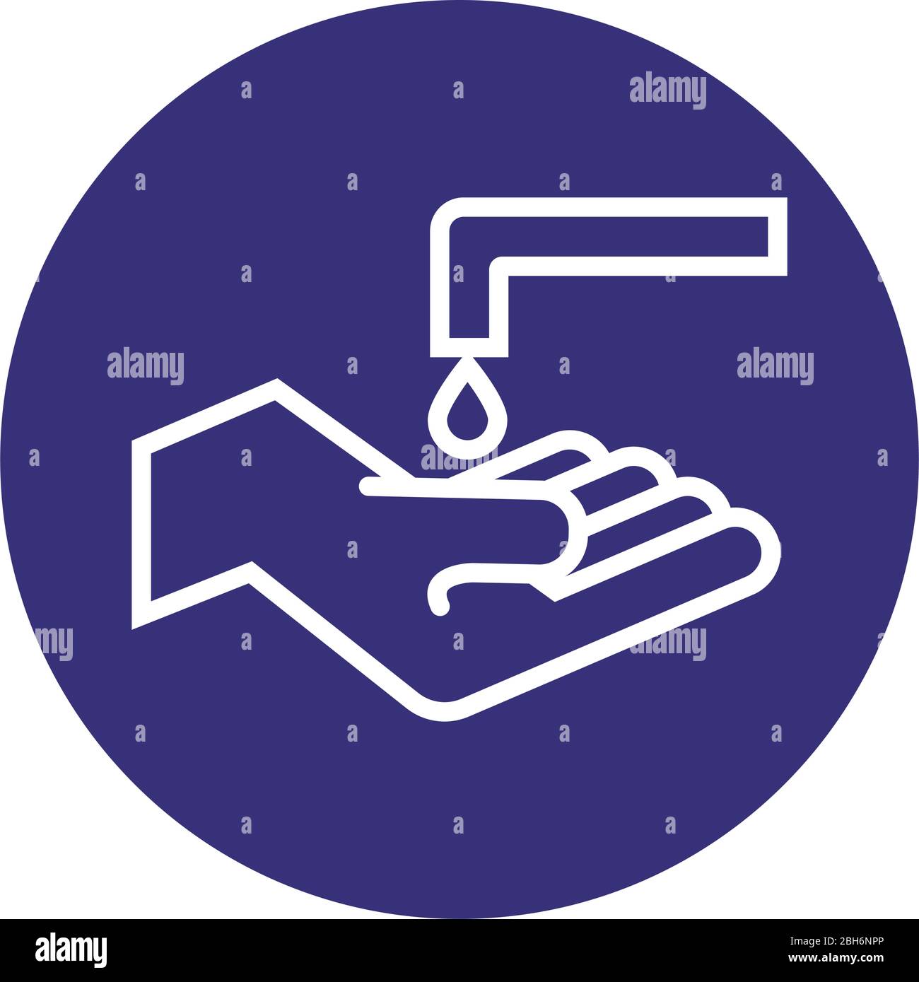 hand washing with faucet and drop block style Stock Vector Image & Art ...