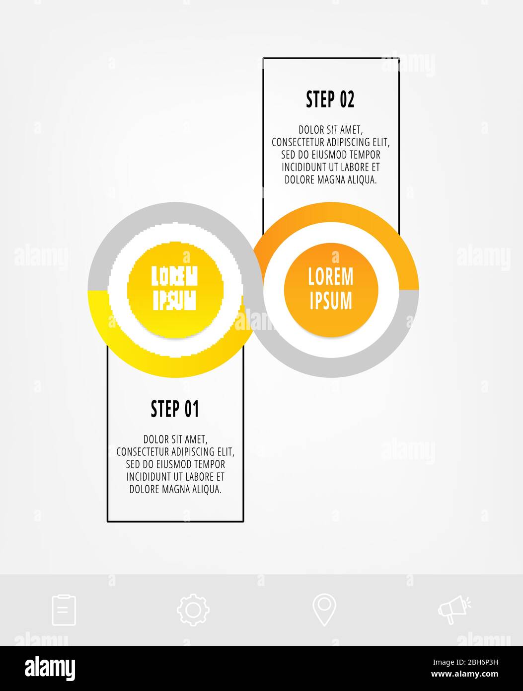 Vector template circle infographics. Business concept with 2 options ...