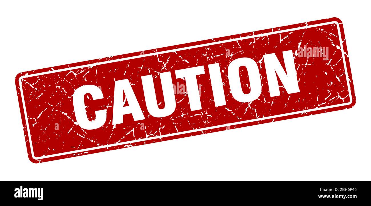 caution stamp. caution vintage red label. Sign Stock Vector Image & Art ...