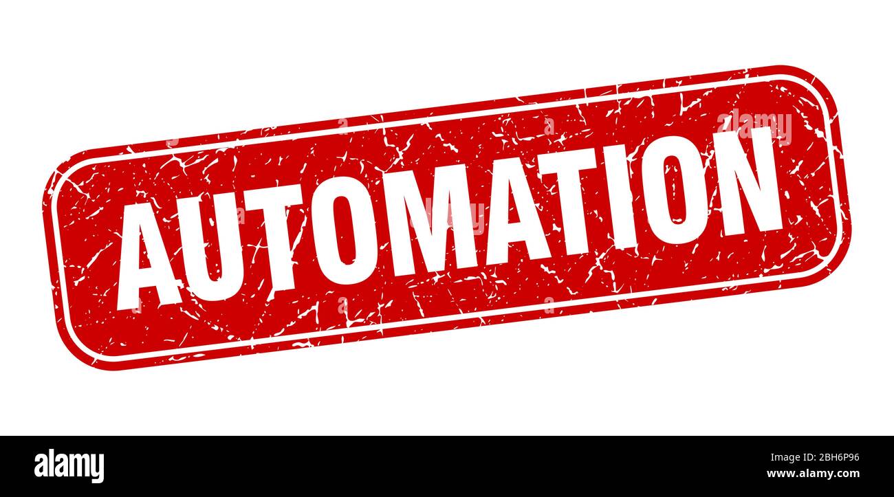 automation stamp. automation square grungy red sign Stock Vector Image ...