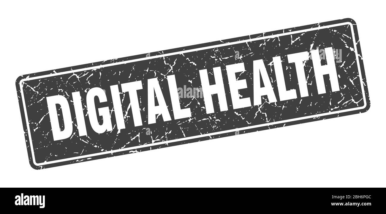 digital health stamp. digital health vintage black label. Sign Stock ...