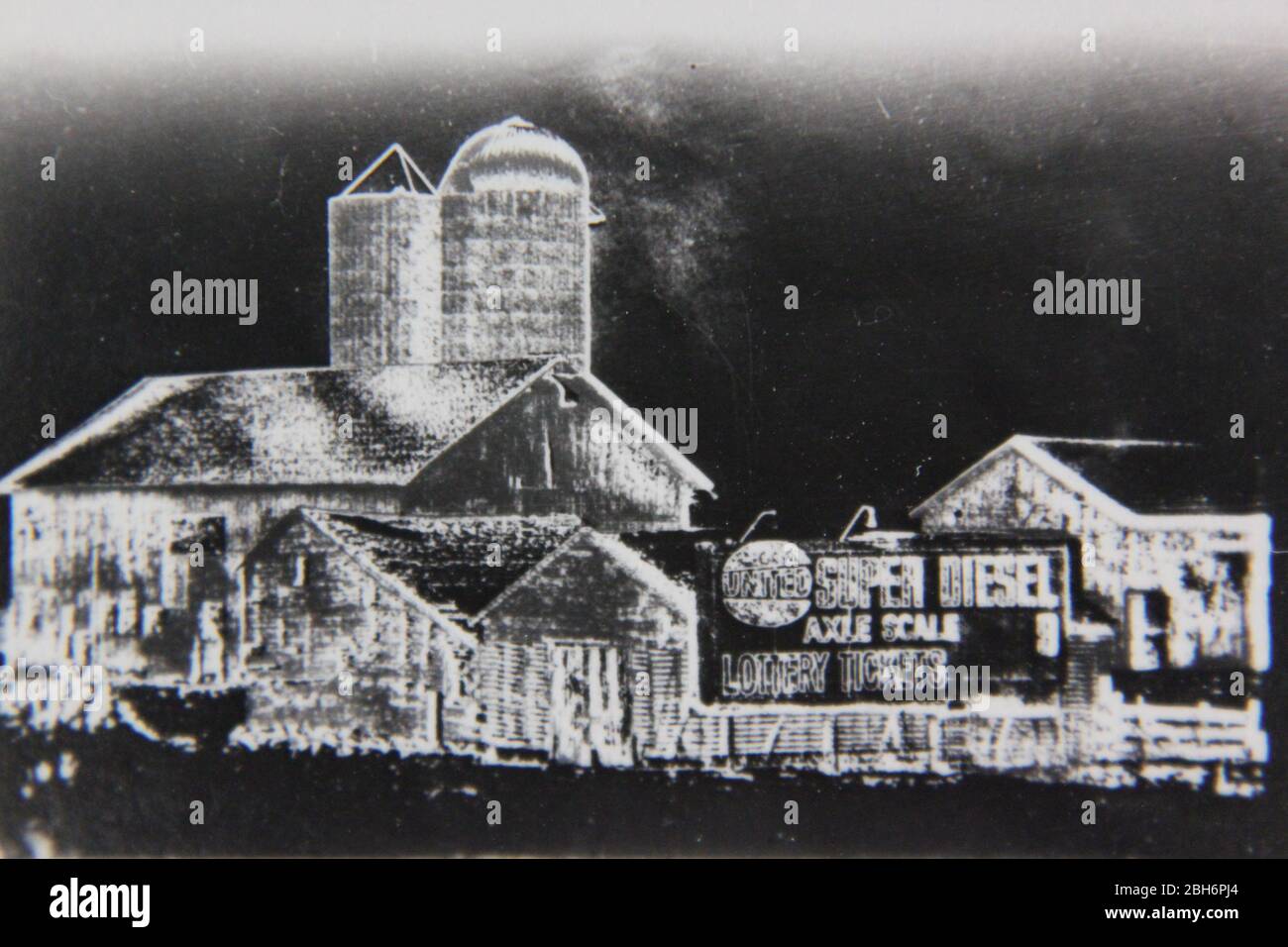 Fine 70s vintage black and white extreme photography of a huge ...