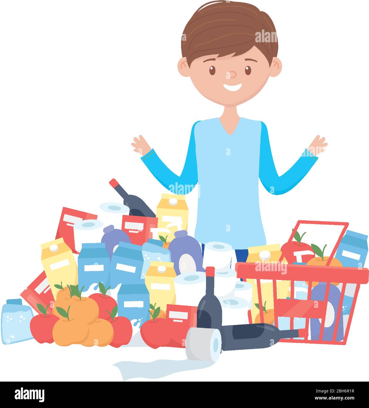 Paying in shop, boy Stock Vector Images - Alamy