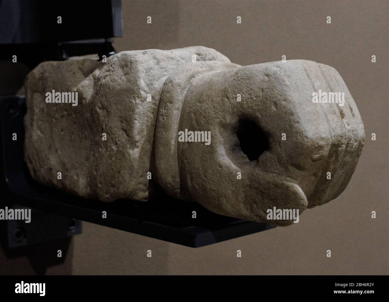 Handle in shape of hand. 6th-8th centuries. Sandstone. From Faras ...
