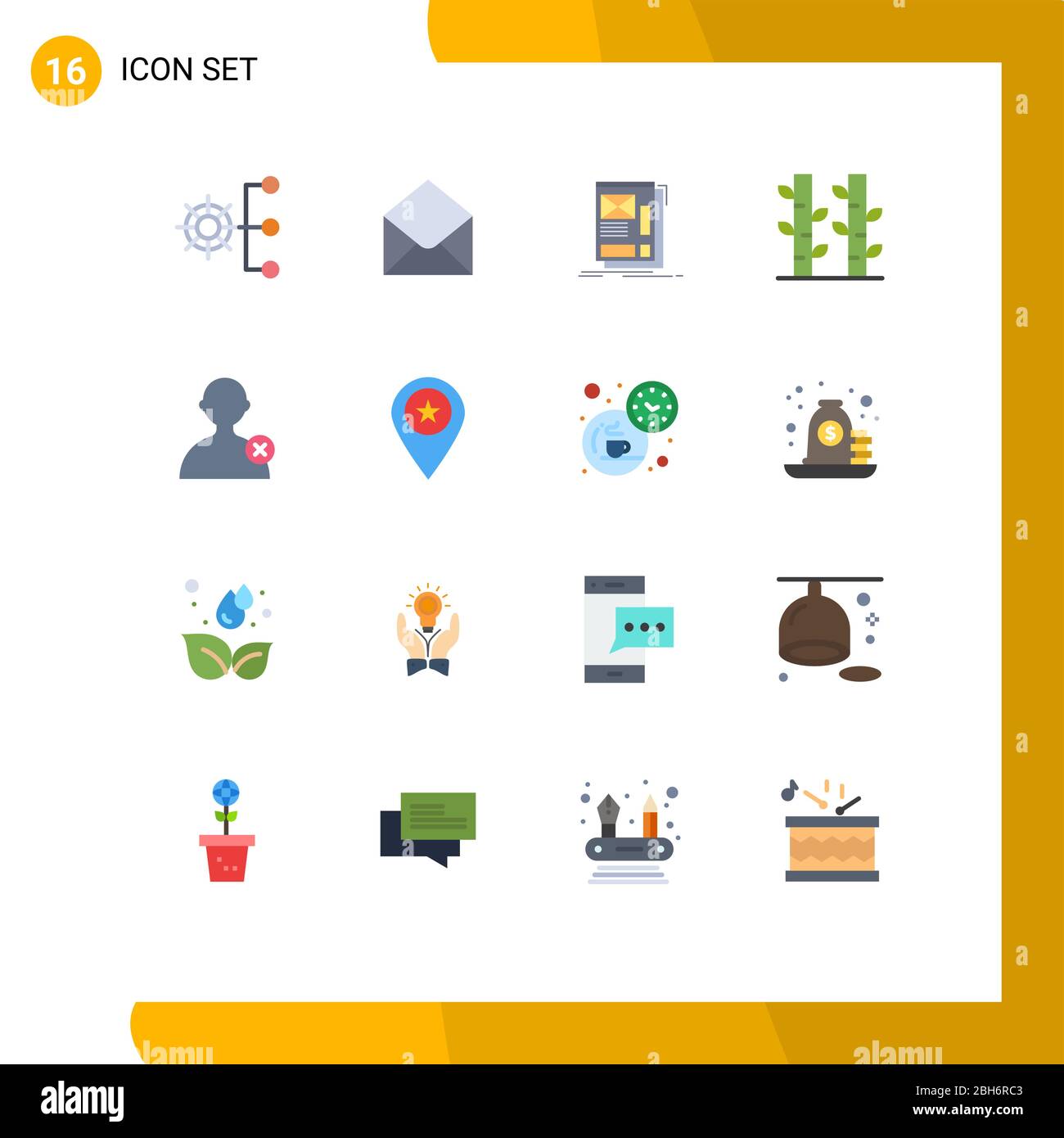 Stock Vector Icon Pack of 16 Line Signs and Symbols for plant, china ...