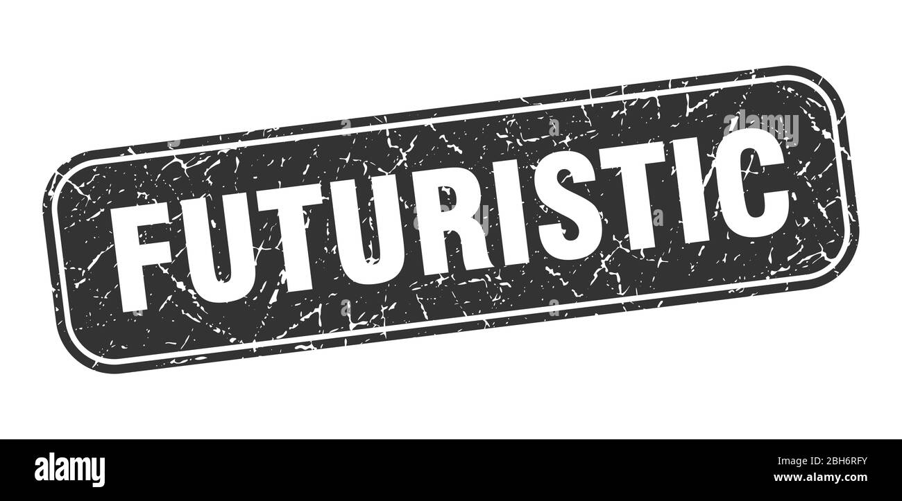 futuristic stamp. futuristic square grungy black sign Stock Vector ...