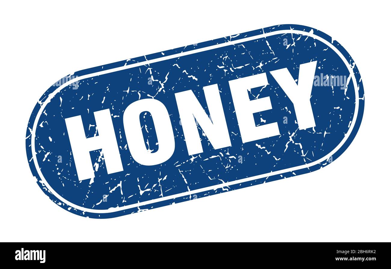 honey sign. honey grunge blue stamp. Label Stock Vector Image & Art - Alamy