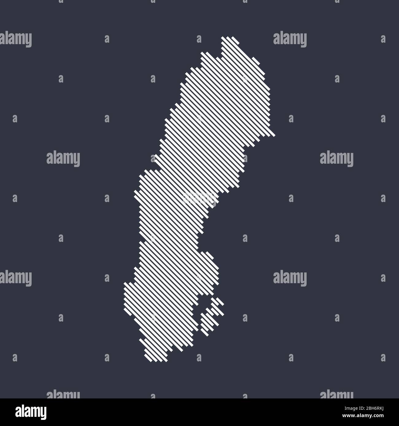 Stylized simple diagonal line map of Sweden Stock Vector Image & Art ...