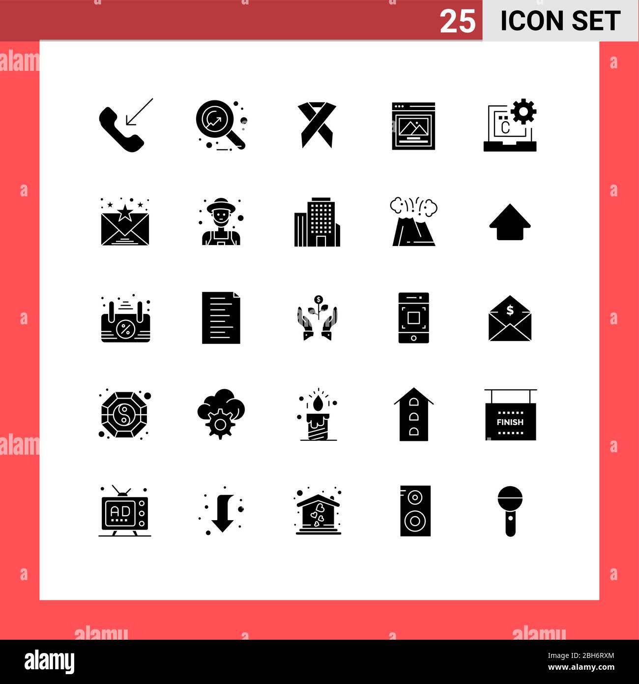 25 Creative Icons Modern Signs and Symbols of coding, c, ribbon ...