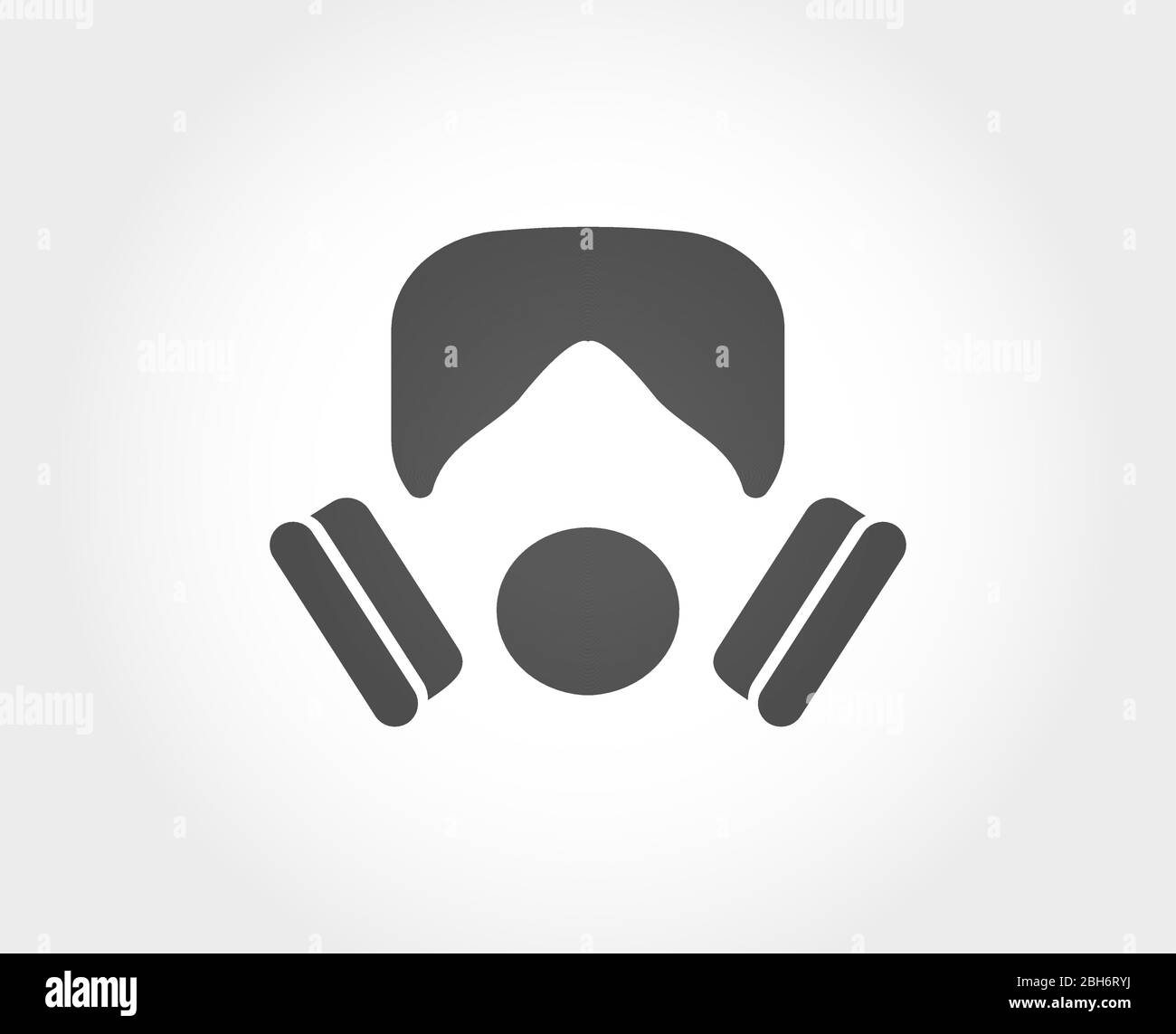 Gas mask and helmet vector icon, simple stylized logo design, air ...
